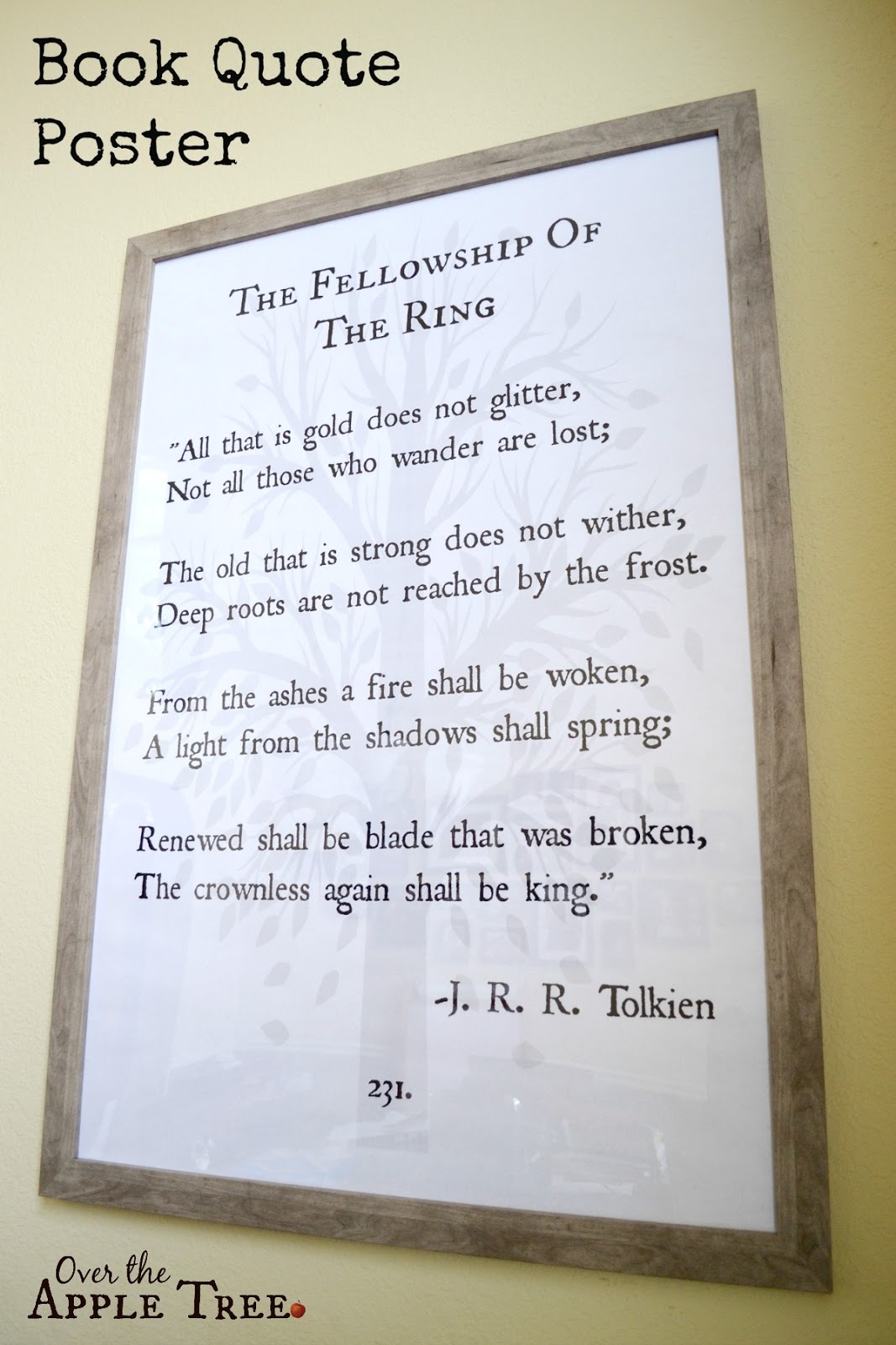 Over The Apple Tree: Book Quote Poster