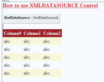 How to access the database using XmlDataSource Control in asp.net | MY.NET Tutorials