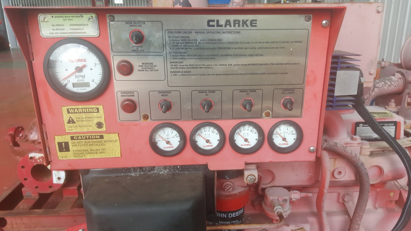 Clarke Fire Pump Unit Handal Yang Belum Terinstal