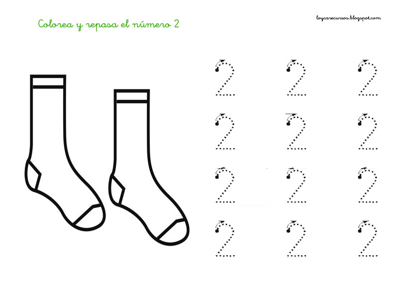 RECURSOS DE EDUCACIÓN INFANTIL: FICHAS : NÚMERO 2