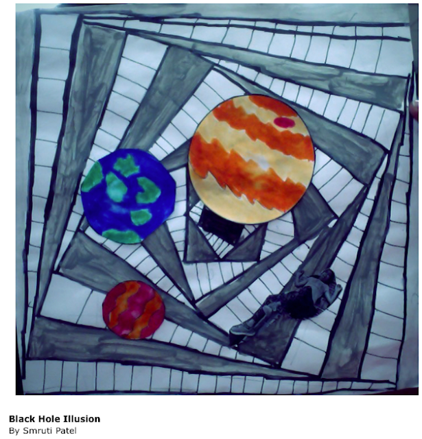 Art at Sanders Memorial: 4th Grade Black Hole Optical Illusion
