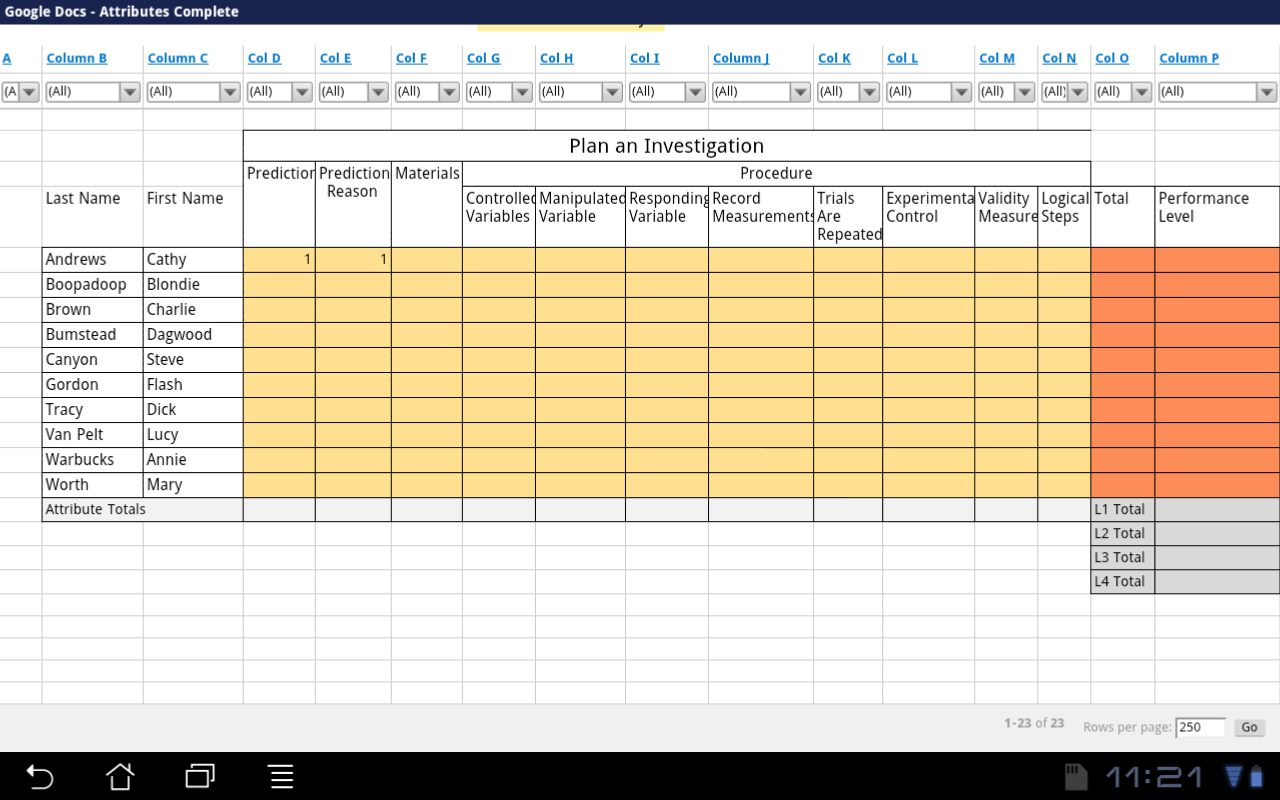 Excel for Educators: Excel Apps for Android: Docs