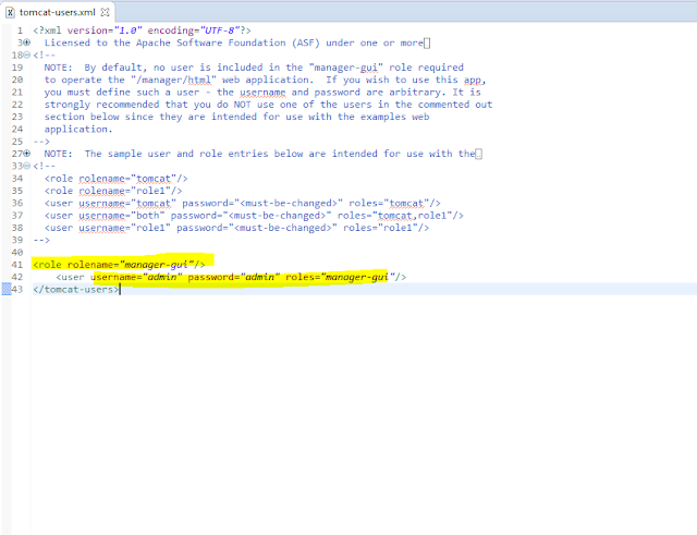 Java Code and Solutions: What is the default password for Tomcat, Is there any
