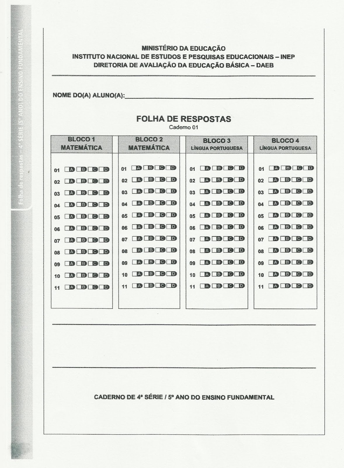 ROSICLAIR DA SILVA COSTA: Modelos de avaliação para Prova Brasil