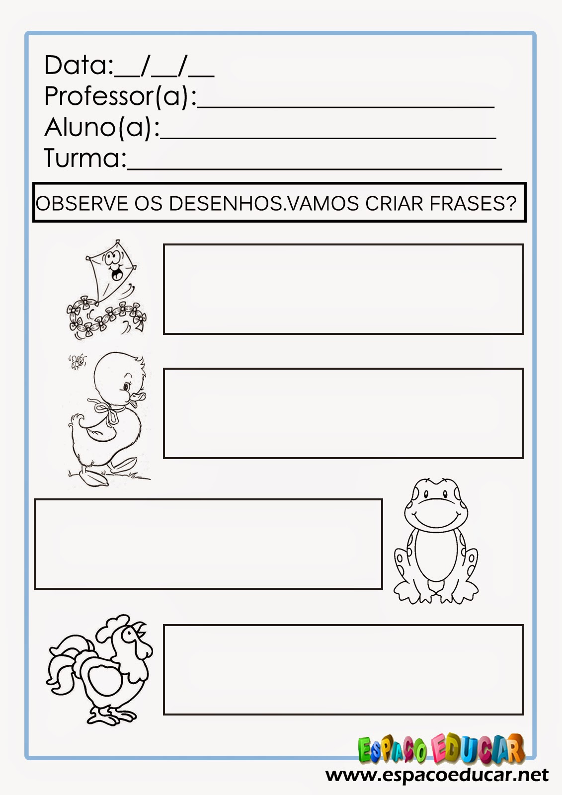 Forme Frases Com Os Desenhos - NAZAEDU