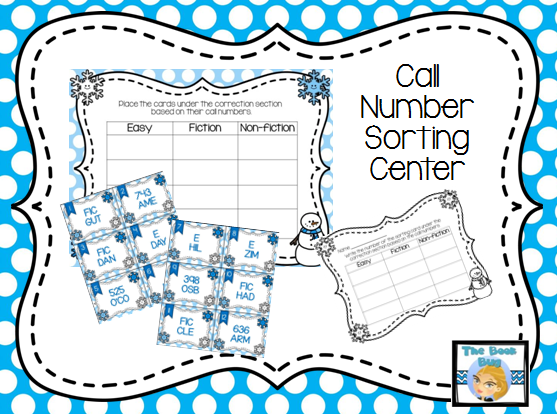 The Book Bug: Winter Themed Call Number Sorting Center