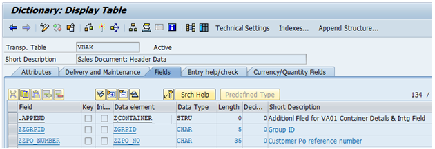 Sap Vbak Table Sap Vbak Table