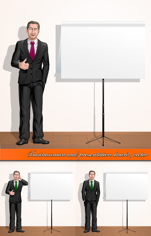 Quality Graphic Resources: Businessman and Presentation Board