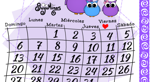 Guyuminos: Calendario Mes de Mayo 2018 al estilo Guyuminos