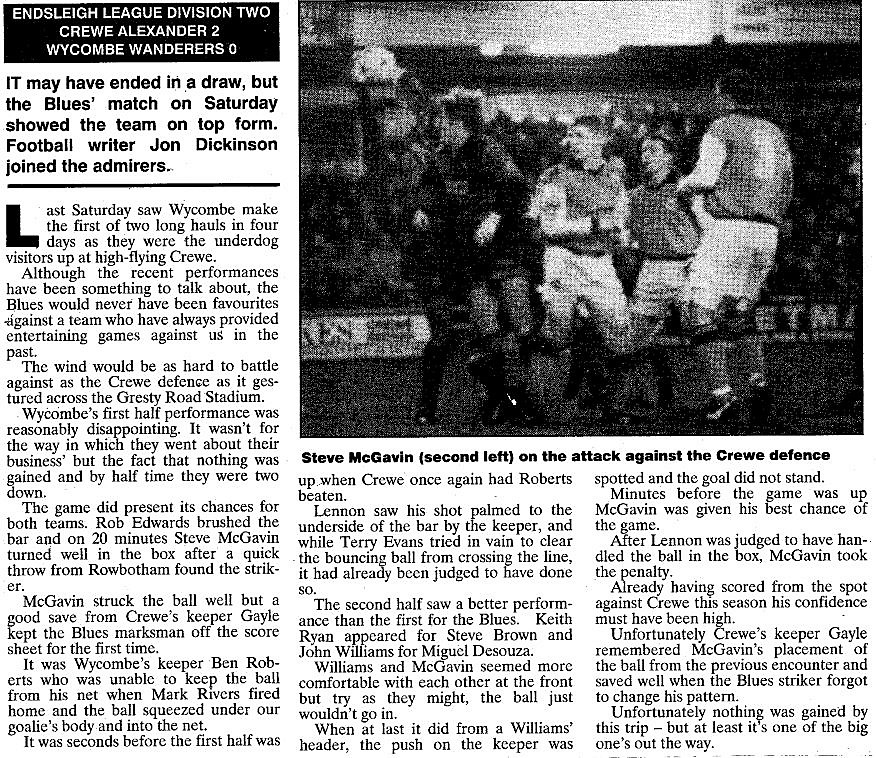 The Wycombe Wanderer: Crewe Alexandra - Gresty Road