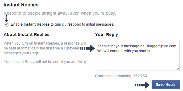How to set auto reply to your Facebook Initial Messages? - BloggerSpice ...