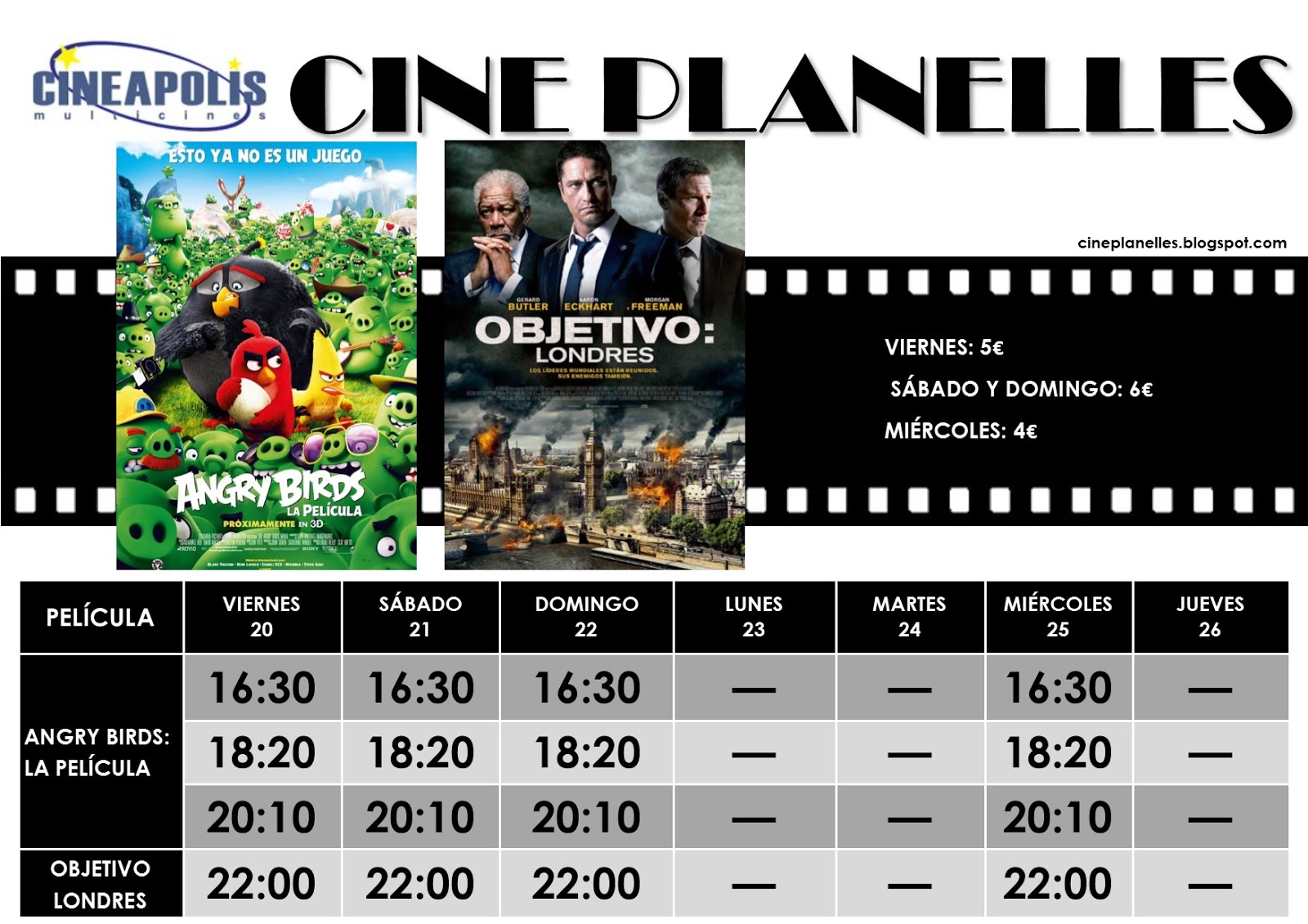 Horarios a partir del viernes 20 de Mayo Horarios a partir del viernes 20 de Mayo