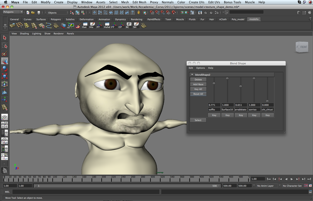 Tecniche di animazione digitale: Lezione 5 - Blend Shape