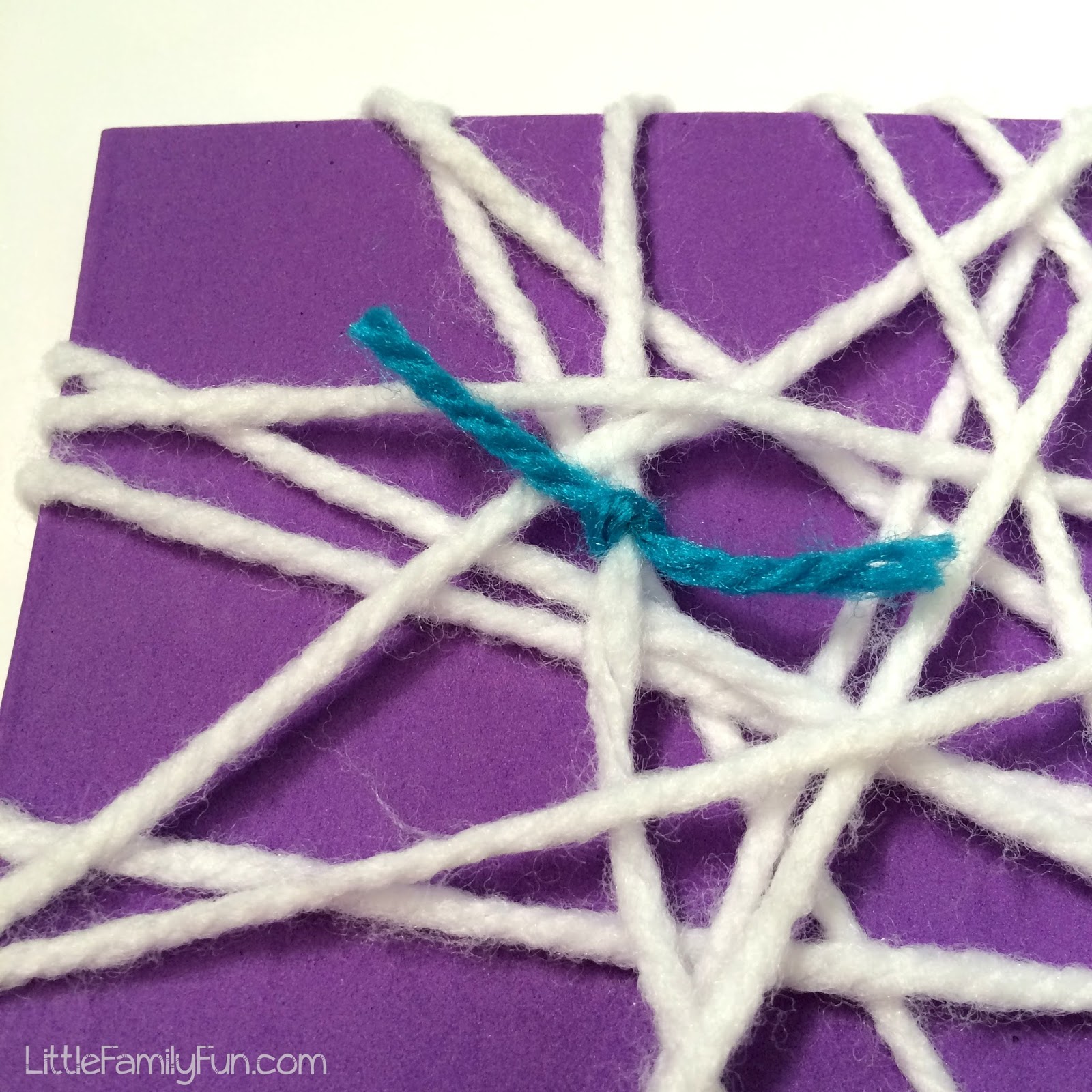 Little Family Fun: Yarn Spiderweb - Halloween Craft for Kids