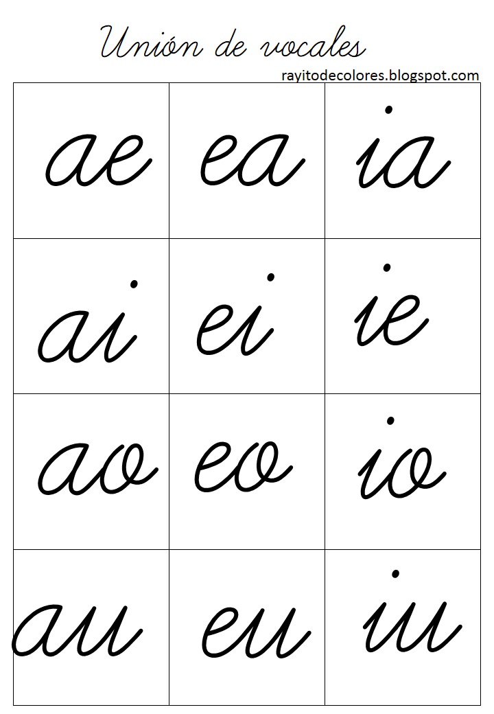 Rayito de Colores: Unión de Vocales