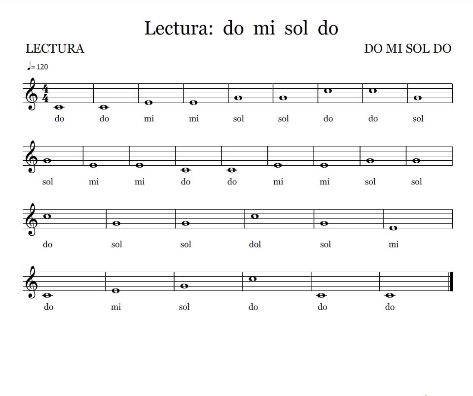 Mi diario musical: Lectura : do mi sol do