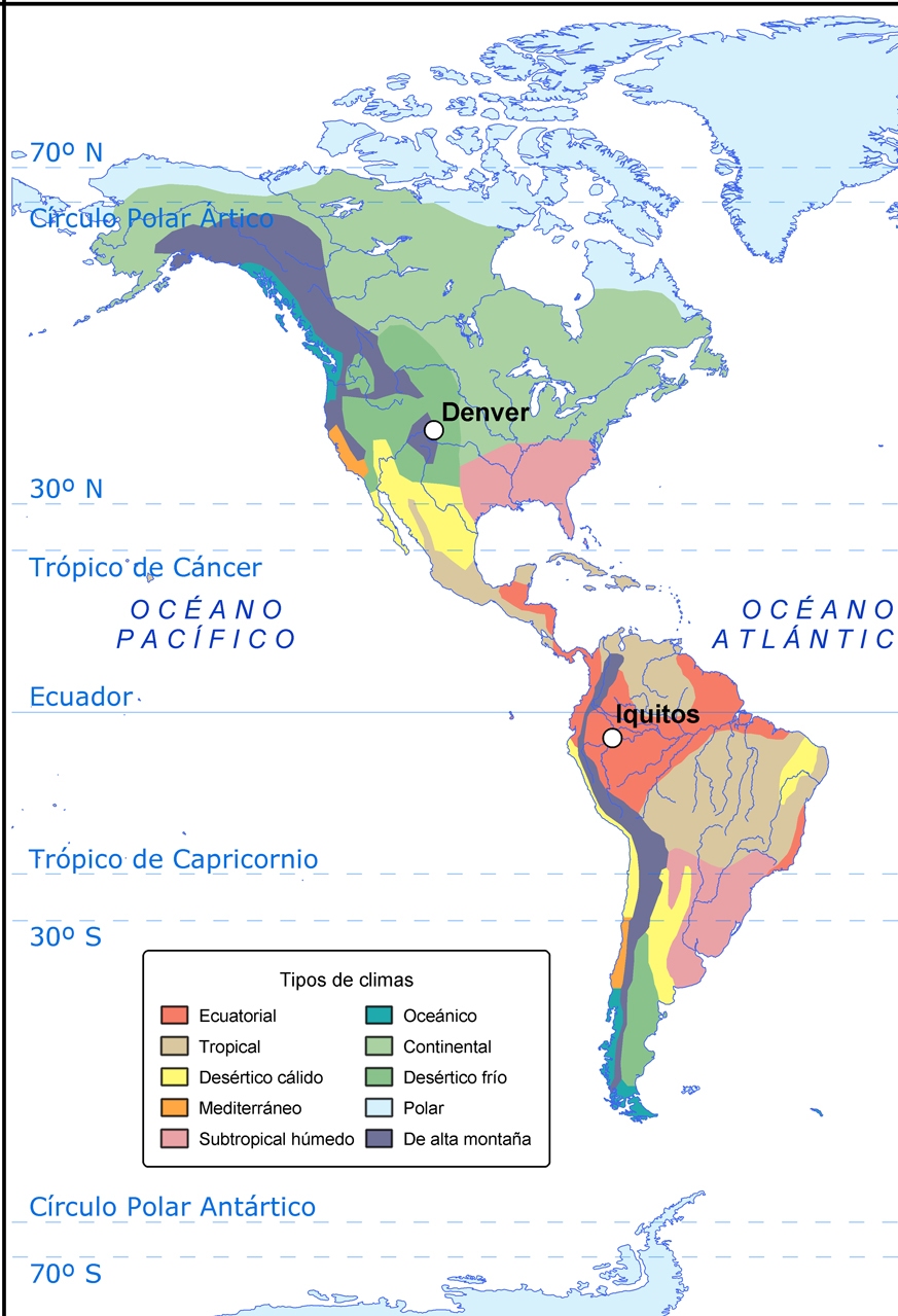 GEOGRAFÍA SEGUNDO AÑO SAN CARLOS: MAPA CLIMÁTICO DE LAS AMÉRICAS