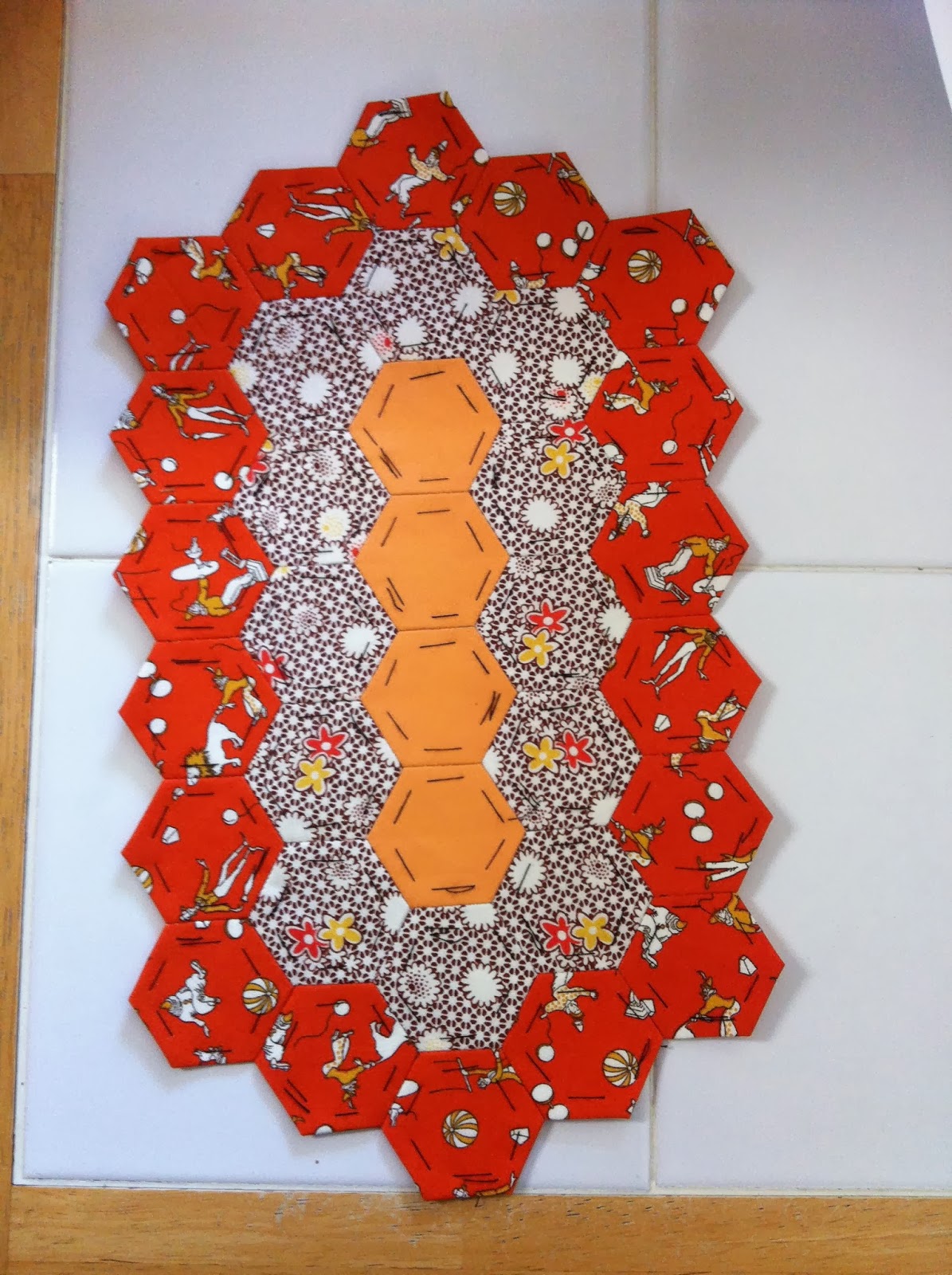 Ramblings of a quilter: A Couple of POTC Blocks and an Oblong Hexagon!