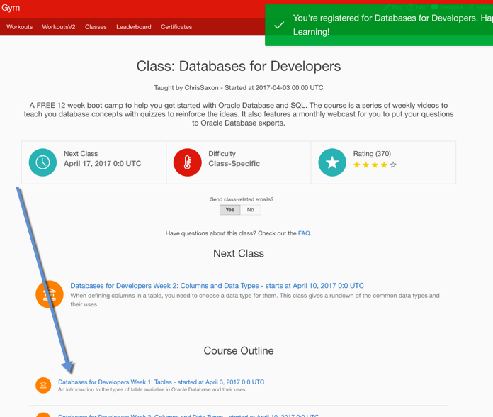 Databases for Developers class on Oracle Dev Gym: take it any time!