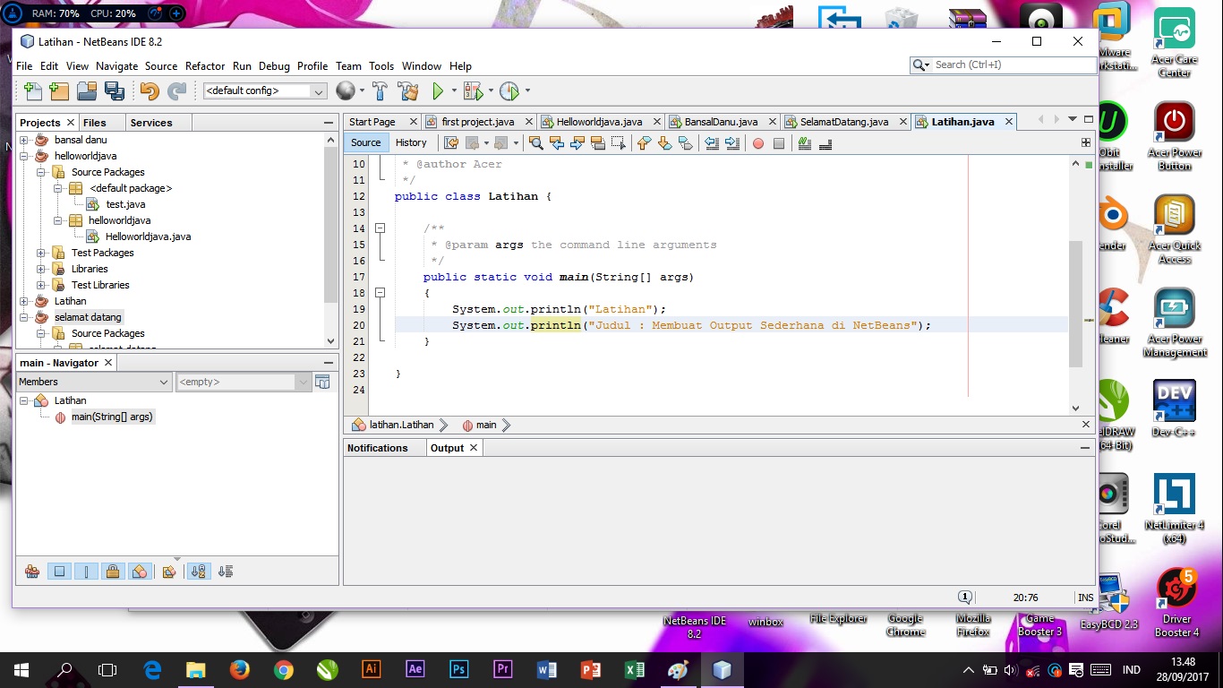 Membuat Program Sederhana Menggunakan NetBeans