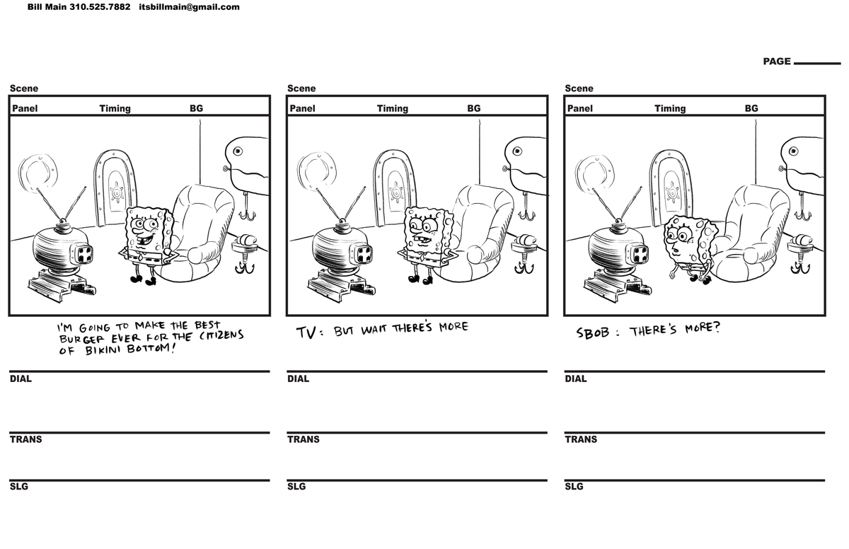 Bill Main Illustration: SpongeBob Squarepants Storyboards