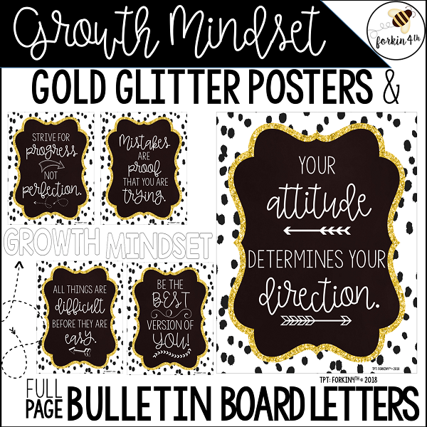 forkin4th: Growth Mindset Bulletin Board Kit (Meet the Teacher FREEBIE)