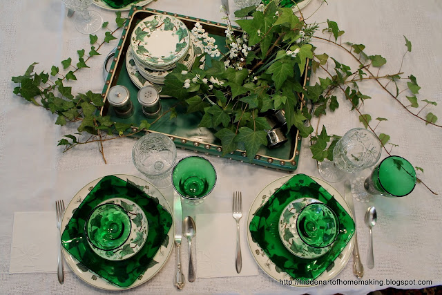 hidden art of homemaking: A Lovely Green Table