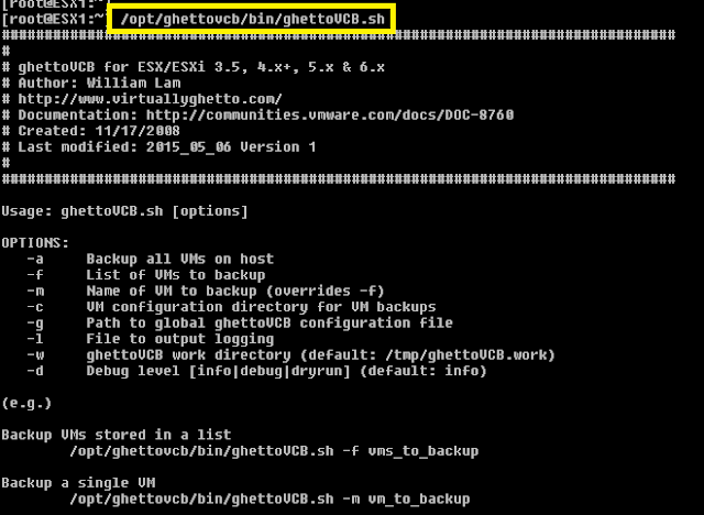 VMWare ESXi backup gratuito ghettoVCB | SYSADMIT
