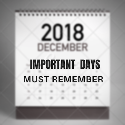 Important Days and Dates of December - VISION