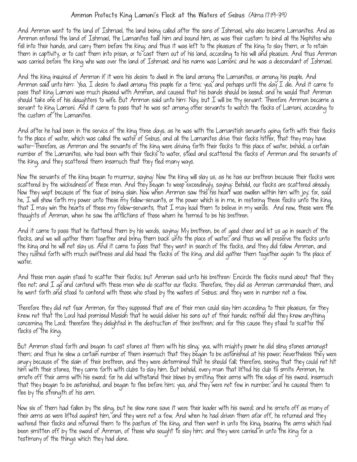 Teaching the Book of Mormon to Children: Picture Scripture Chase – Alma 17