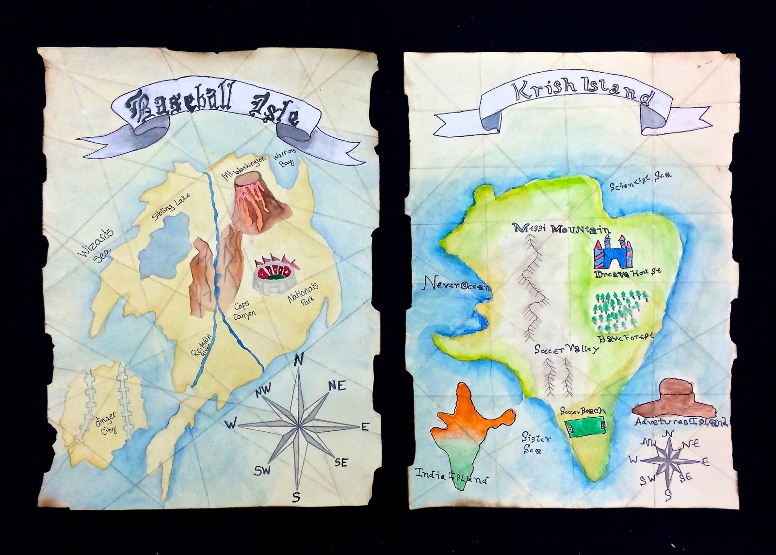Sixth Grade Art with Mrs. Baxter: Identity Maps-Watercolor