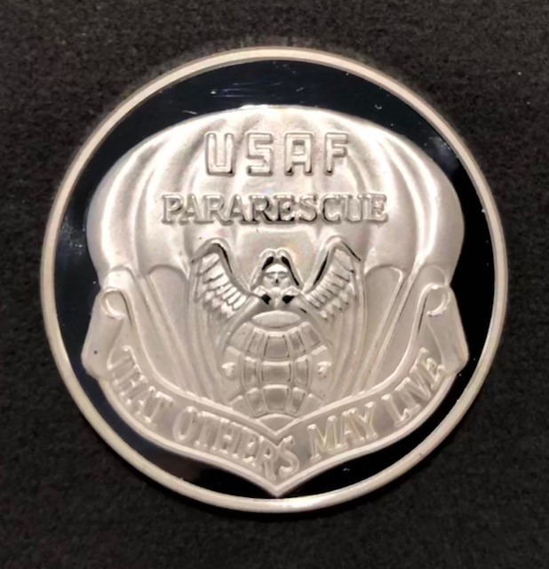 THE USAF RESCUE COLLECTION: USAF Pararescue Silver Challenge Coin