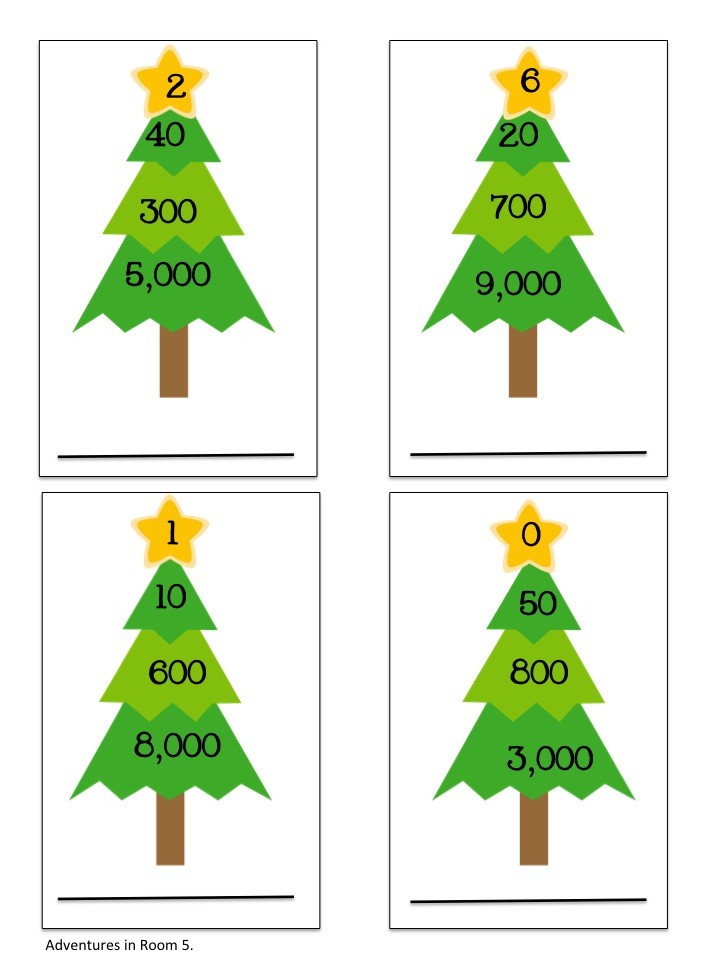 Adventures in Room 5: 12 Days of Freebies- Day 3- Place Value Trees!