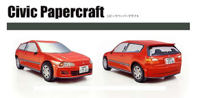 Honda Civic Hatchback (EG) Paper Model | Paperized Crafts