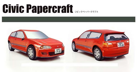 Honda Civic Hatchback (EG) Paper Model | Paperized Crafts