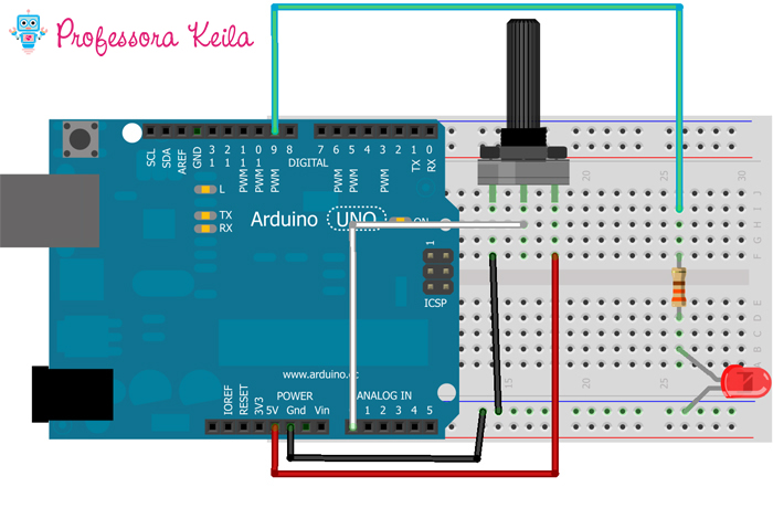 Controlando O Led Com Potenciômetro Professora Keila Tecnologia