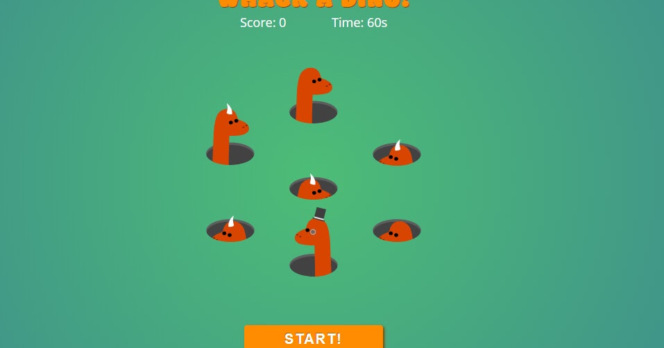 Whack a Dino(Game) | Made of HTML, CSS and JavaScript - Code Cab