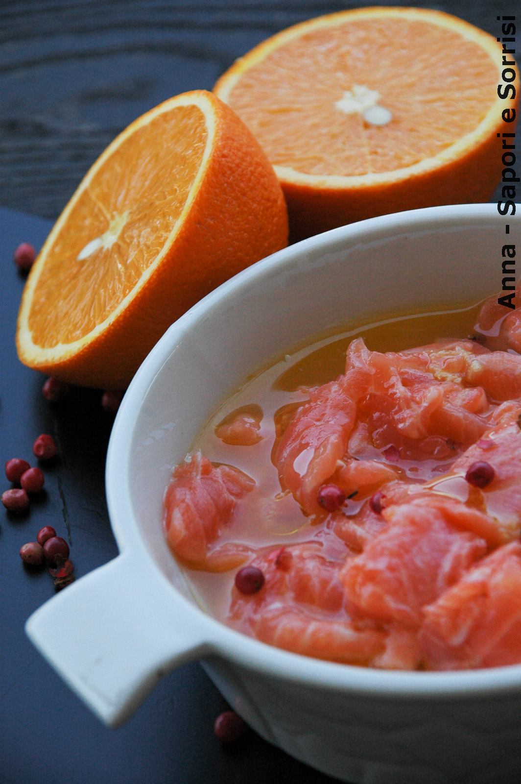 ANNA-SAPORI E SORRISI: Salmone marinato al arancia e pepe rosa con ...