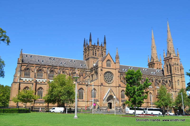 St Mary's Cathedral opp Hyde Park, Sydney - eNidhi India Travel Blog