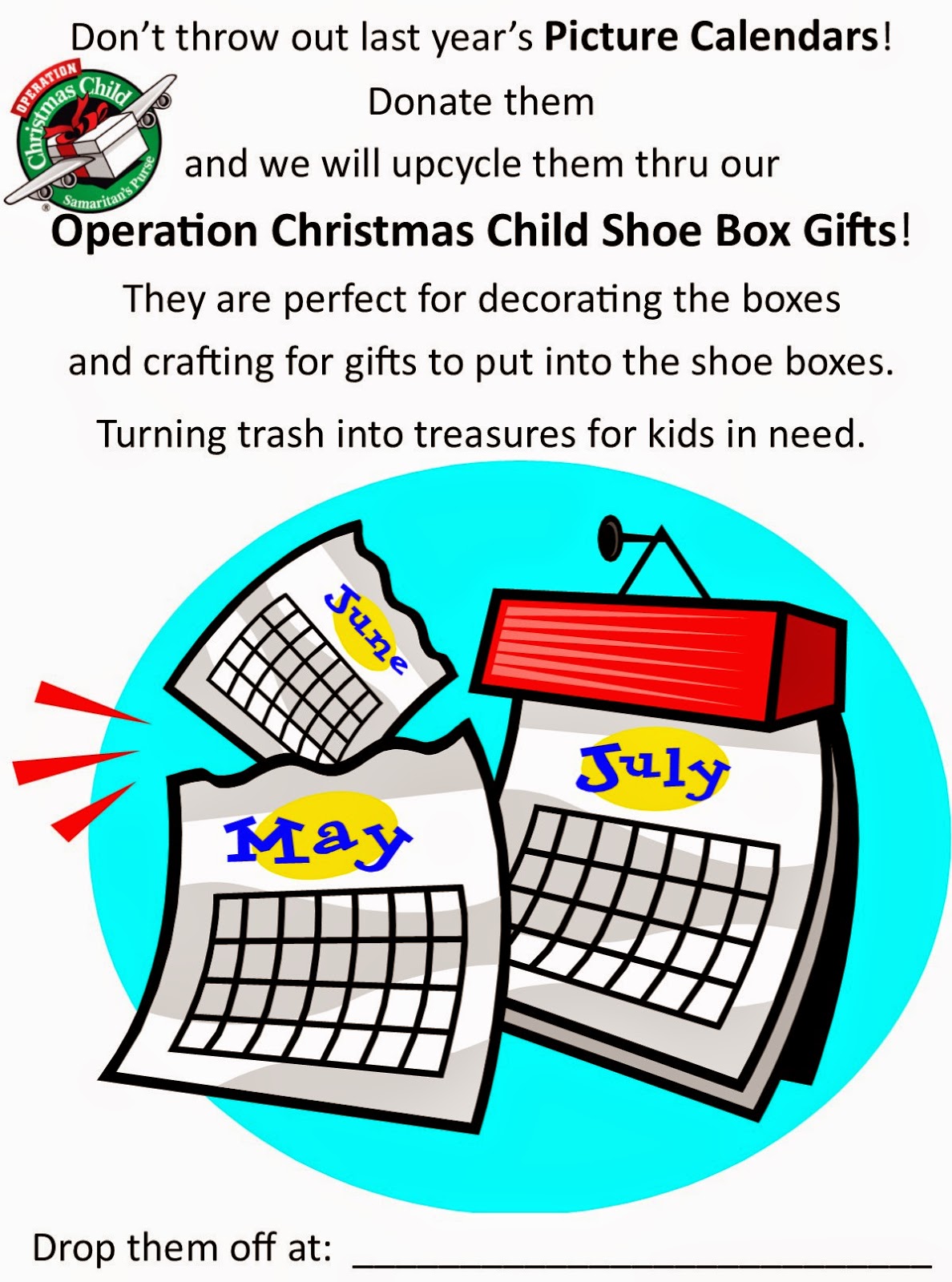 Simply Shoe Boxes: Wanted: Picture Calendars for Operation Christmas ...