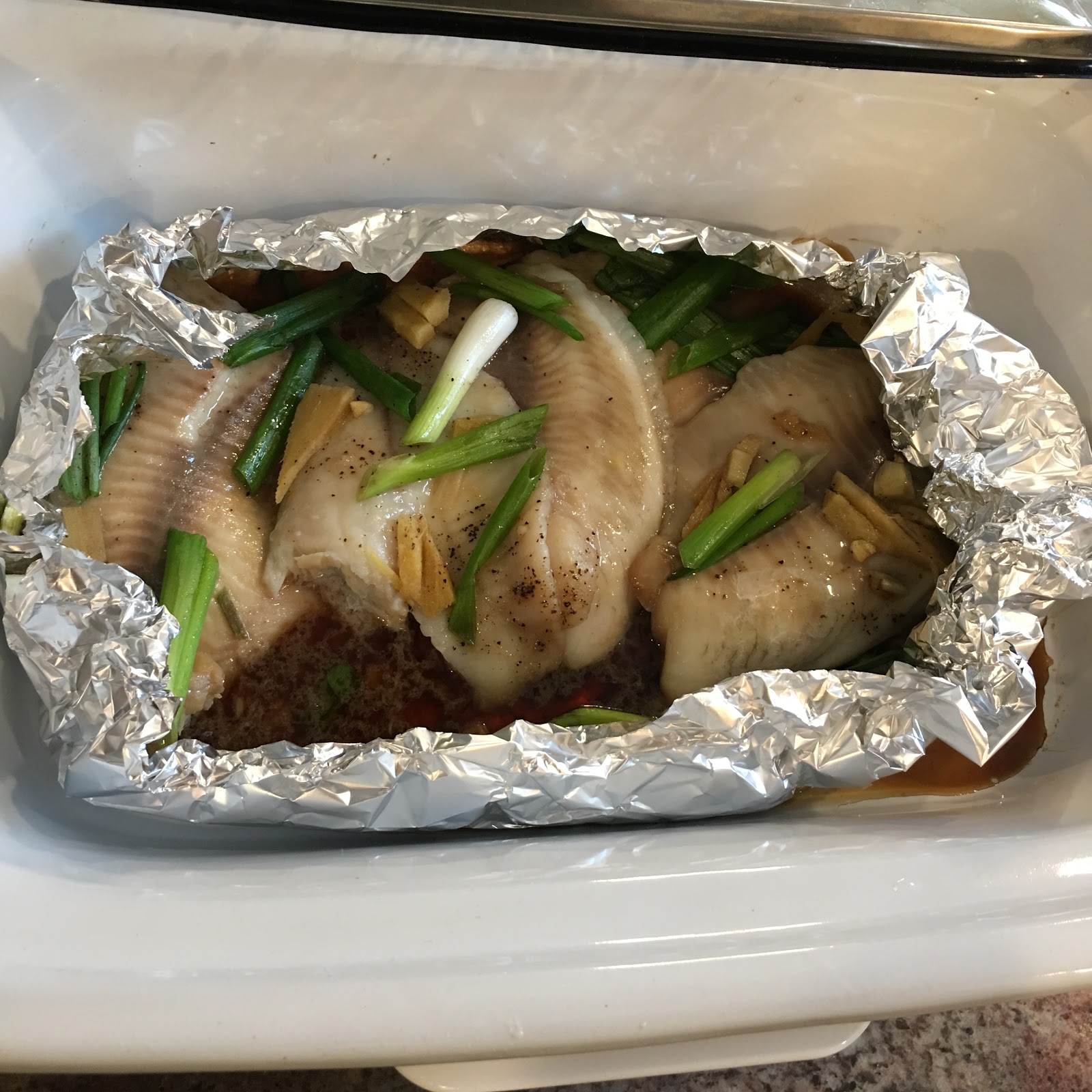 Lulu Cooks and Tells: Slow Cooker Asian “Steamed” Tilapia