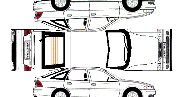 Brasil Papercraft Ozorio: Vauxhall Vectra Hatch 2.5 24v