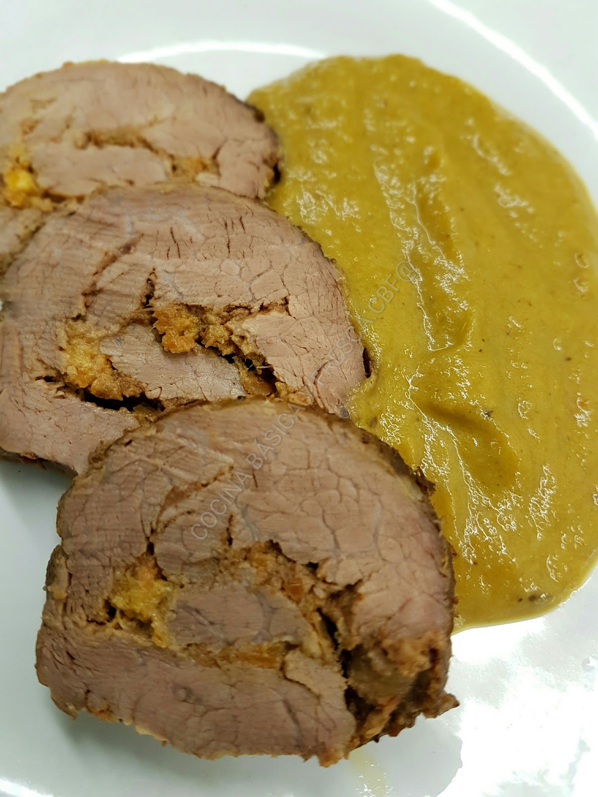 Cocina Basica y Fresca: PUNTA DE SOLOMILLO RELLENA CON CREMA DE SETAS CBF@