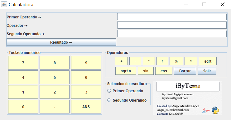 Calculadora GUI - Codigo Fuente JAVA