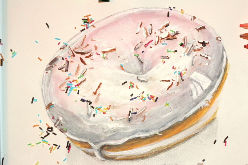 latest work of mine: realistic painting of donut