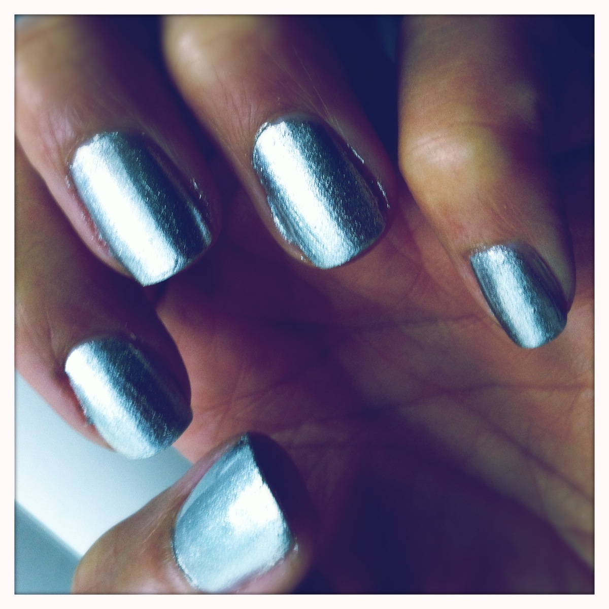 Quick Beauty Post..Metallic Silver Nails