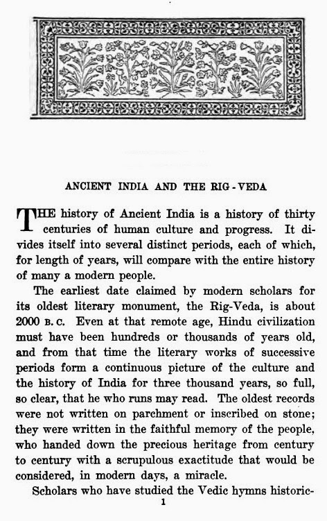 ANCIENT INDIA AND THE RIG-VEDA