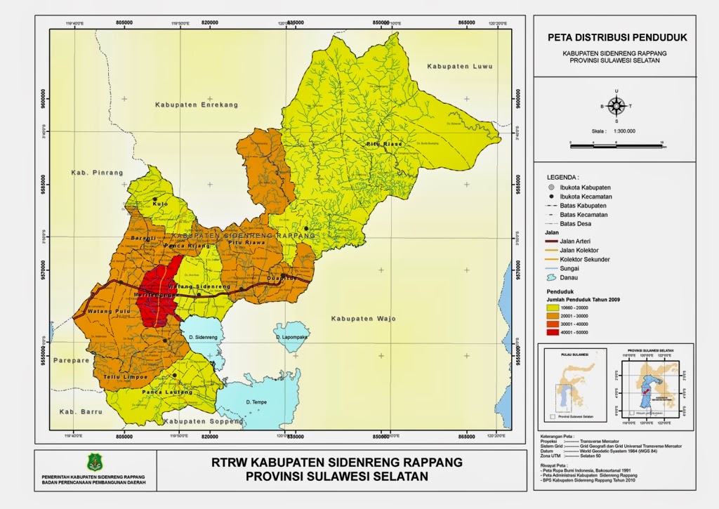 Peta Kabupaten Sidenreng Rappang