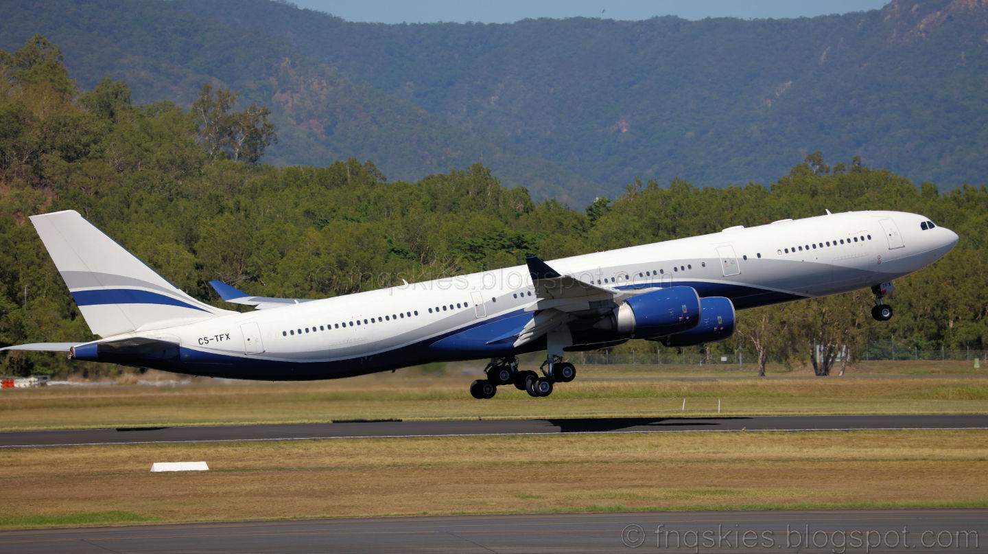 Far North Queensland Skies: HiFly Airbus A340-500 CS-TFX departs