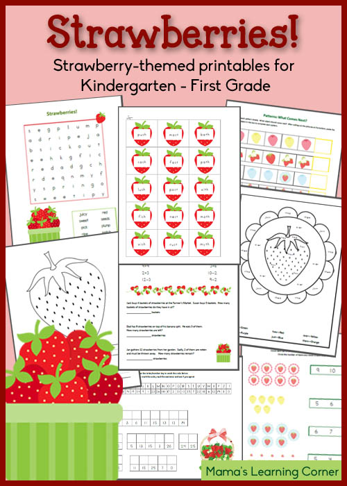 Iman's Home-School: Strawberry-theme Learning Pack